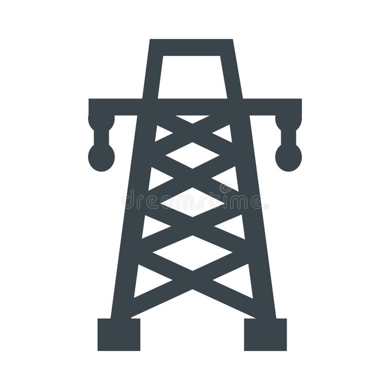 Transmission Tower Icon, Symbolizing Power Distribution and Electrical ...