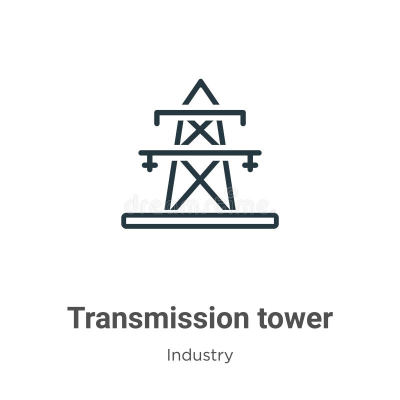 Transmission Tower Outline Vector Icon. Thin Line Black Transmission ...