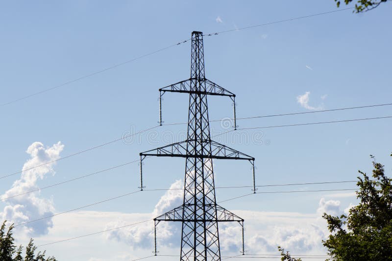 Transmission Tower of Overhead Power Line Stock Image - Image of ...