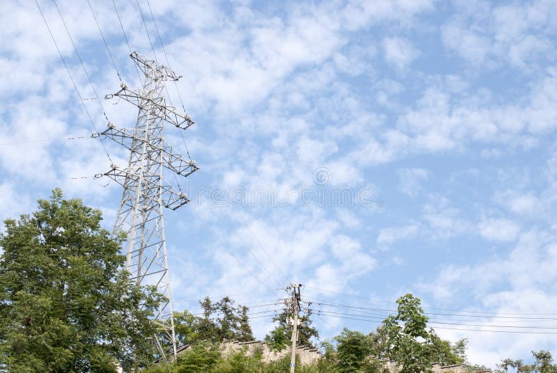 Transmission tower stock image. Image of pole, cable - 31477511