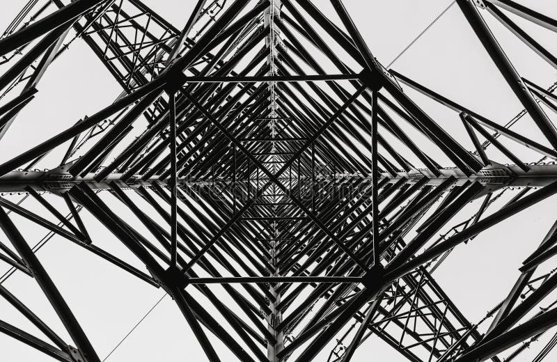 Transmission Tower Stands a Backdrop of a Sky Stock Photo - Image of ...