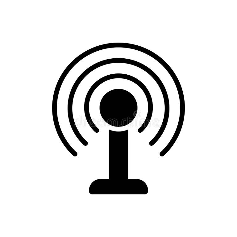Black Solid Icon for Transmit, Signal and Receive Stock Vector ...