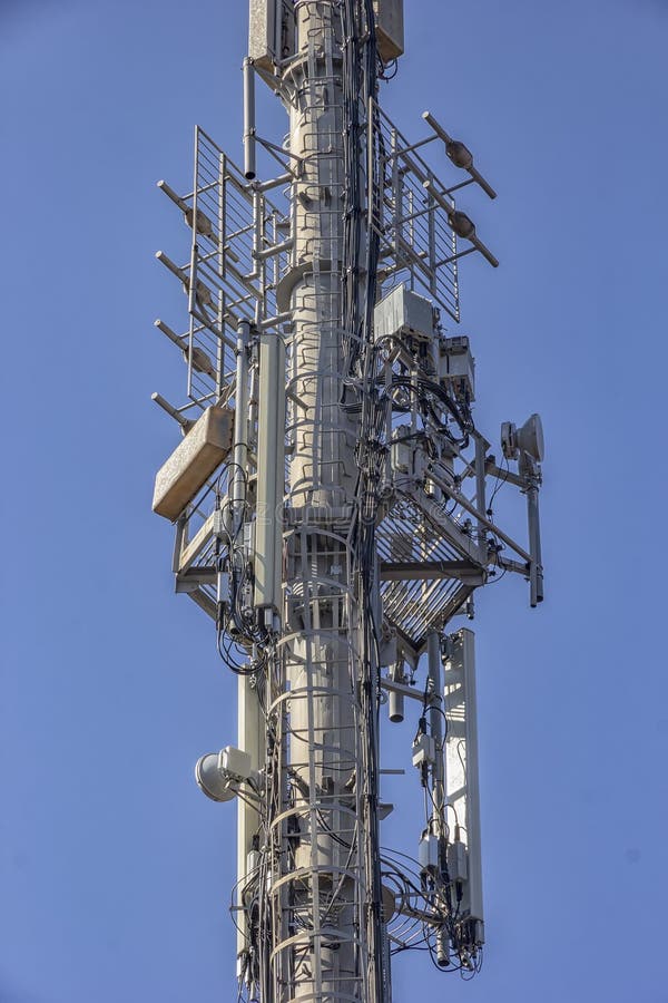 Detail Of Transmitter Tower Stock Image - Image of microwave, exterior ...