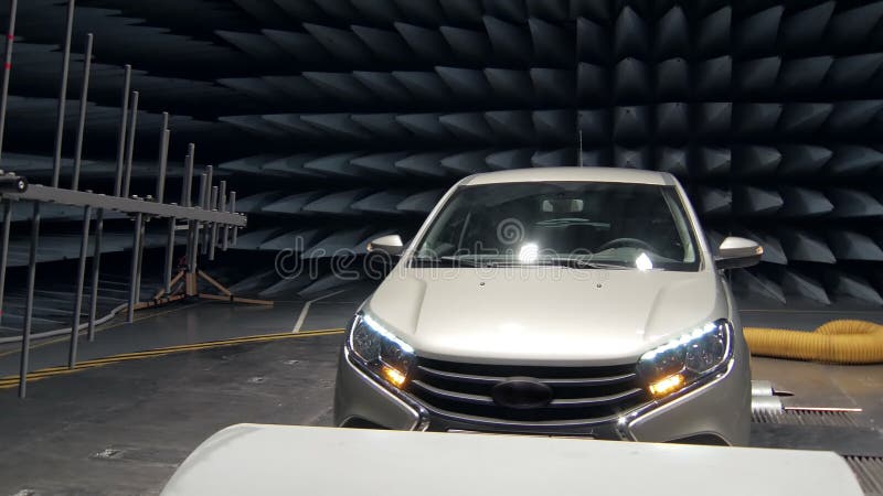 Transmitter is Emitting Waves on Working Automobile in Anechoic Test ...
