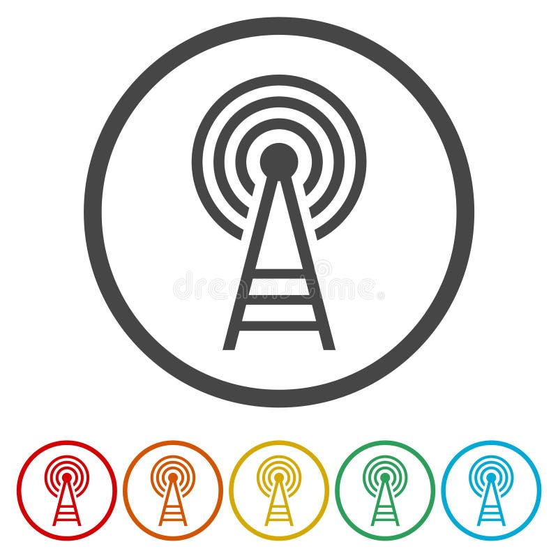 Transmitter. Flat Icon stock vector. Illustration of antenna - 129892168