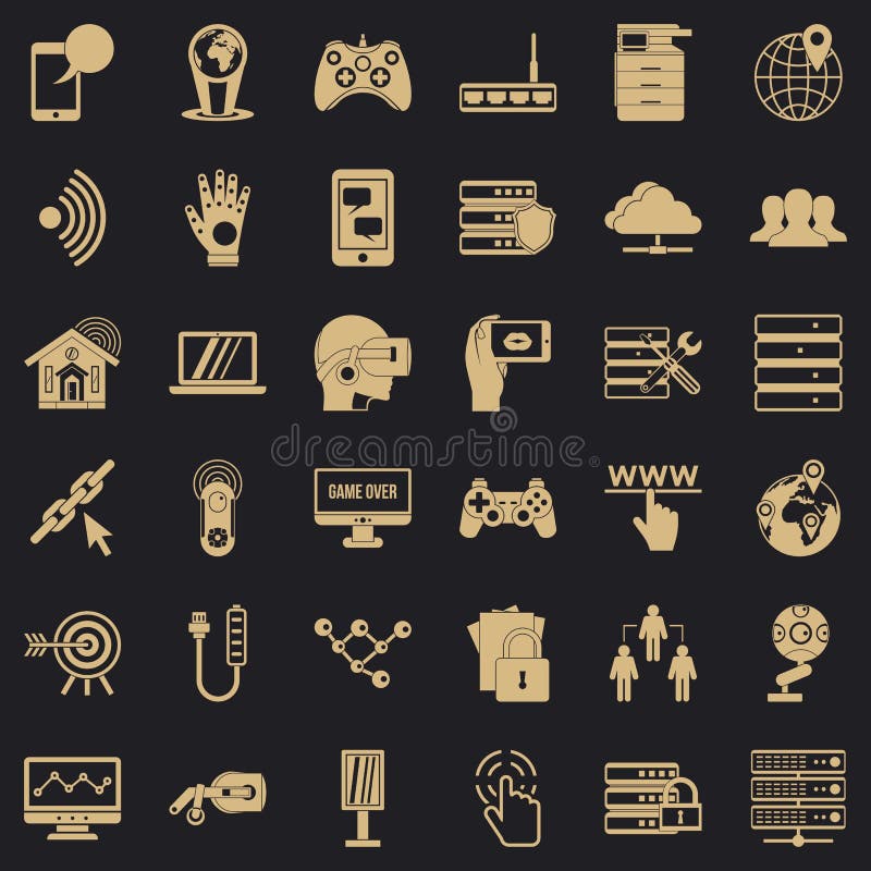 Transmitter Icons Set, Simple Style Stock Vector - Illustration of ...