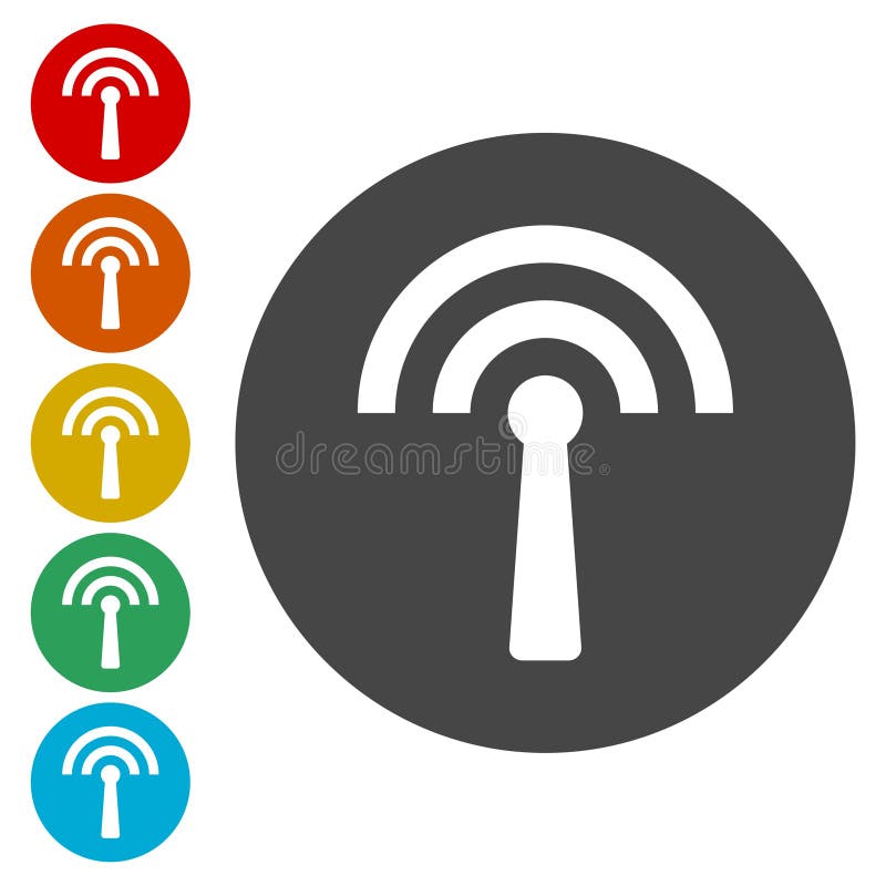 Transmitter icons set stock vector. Illustration of communicate - 132955180