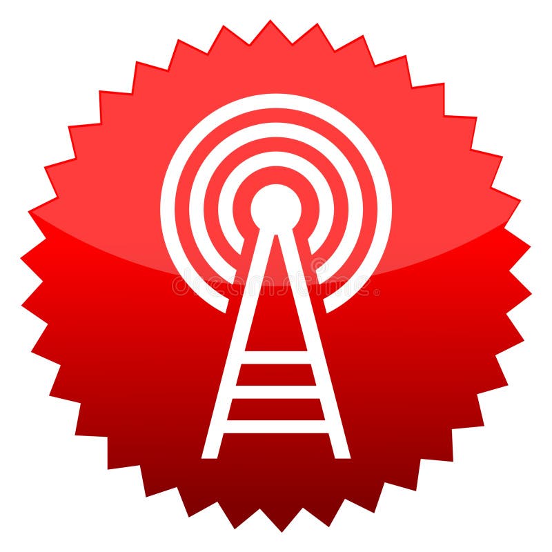 Transmitter, Red sun sign stock illustration. Illustration of internet ...