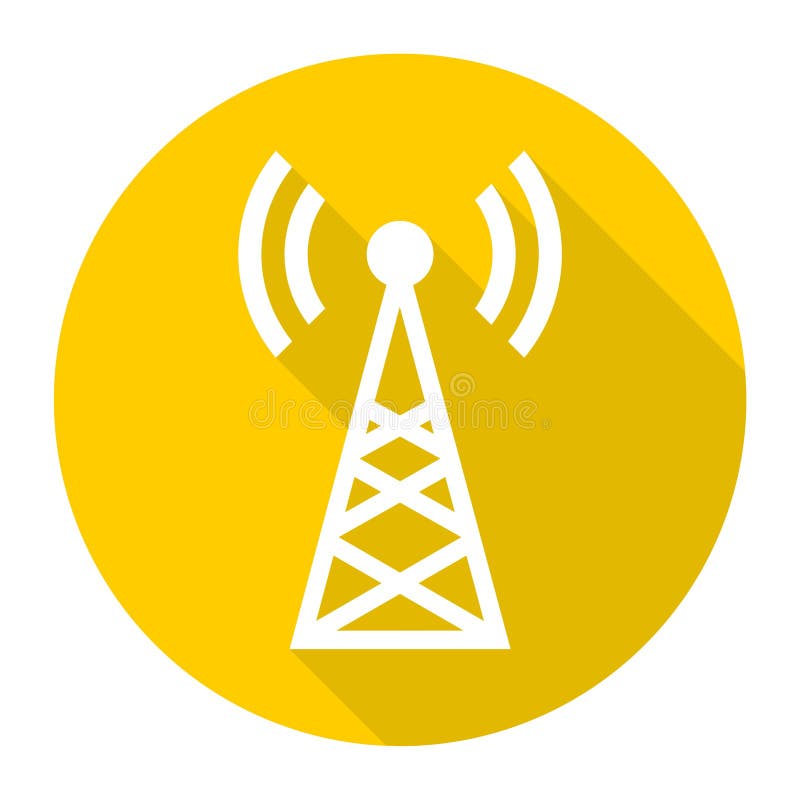 Transmitter Simple Icon with Long Shadow Stock Vector - Illustration of ...