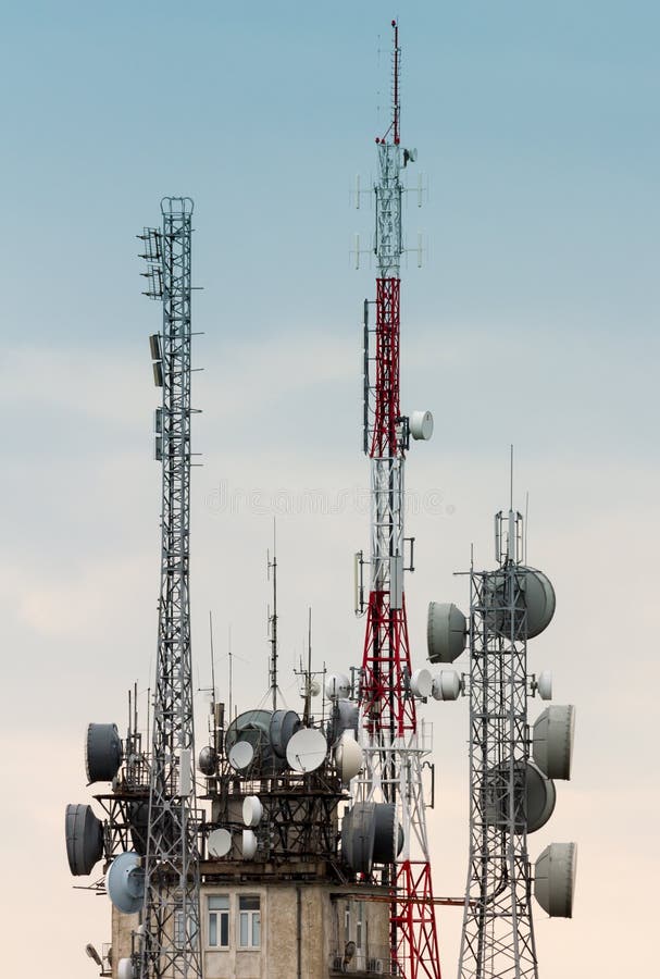 Transmitter tower stock image. Image of blue, network - 39858131