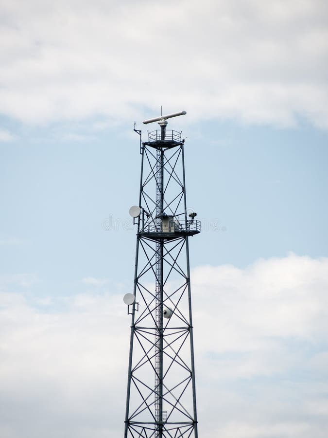 Transmitter tower. radar stock image. Image of electronics - 75485055