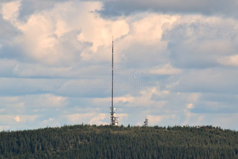 Transmitter on on Top of a Hill. Stock Image - Image of norway, cloudy ...