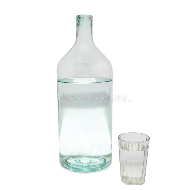Transparant fles en glas. stock foto. Image of fles, licht - 7236320