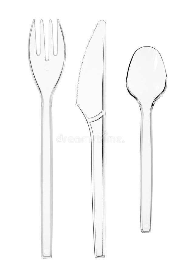 Transparant plastic bestek stock foto. Image of keuken - 35224850