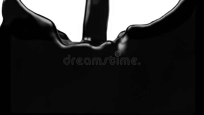 Black Liquid Fills Up a Container. Colored Paint Stock Video - Video of ...