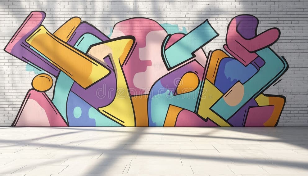 Transparency and Blending Effects in Graffiti on Wall Stock Photo ...