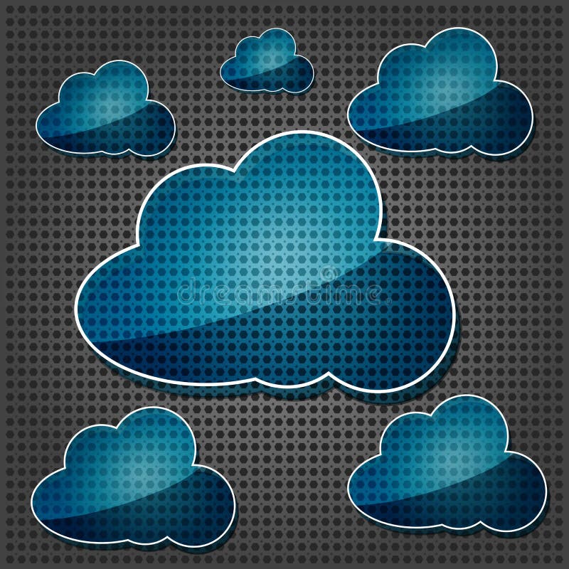 Transparency Blue Cloud Computing Icons Stock Vector - Illustration of ...