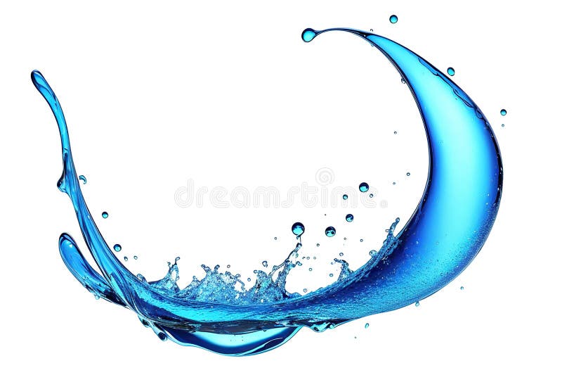 Transparency Blue Water Splash Isolated on White Background Stock ...