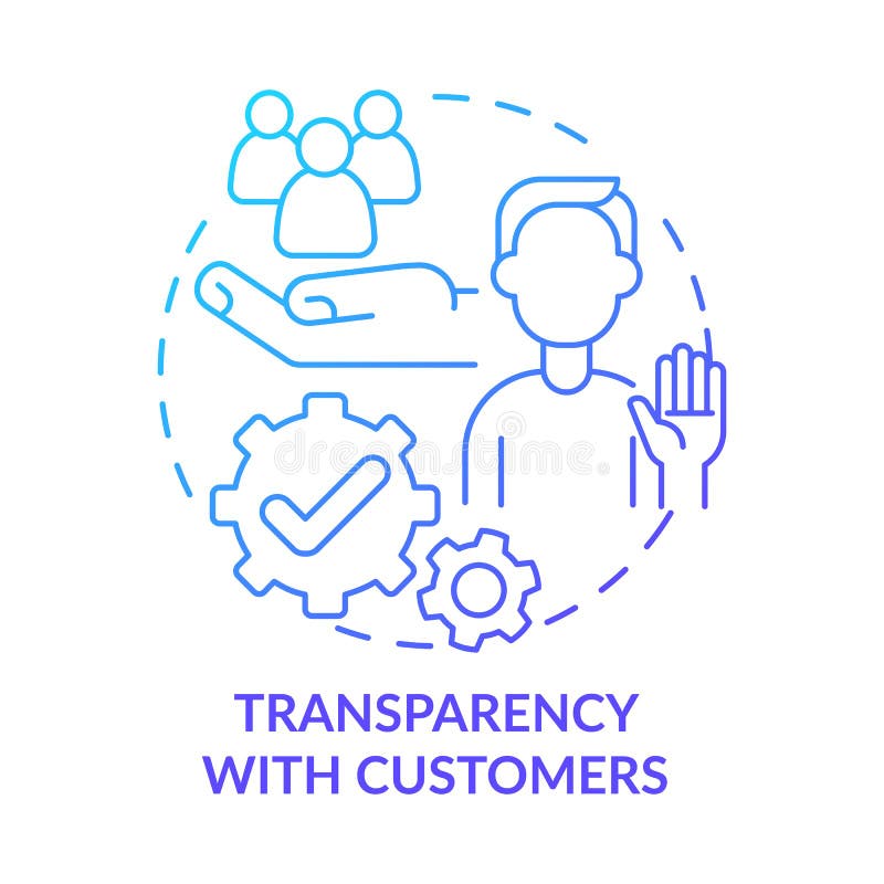 Transparency with Customers Blue Gradient Concept Icon Stock Vector ... Transparency with Customers Blue Gradient Concept Icon Stock Vector ...