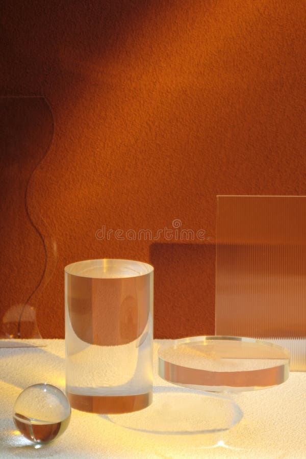 Transparency Glass Pedestal Product Display Modern Background Light and ...
