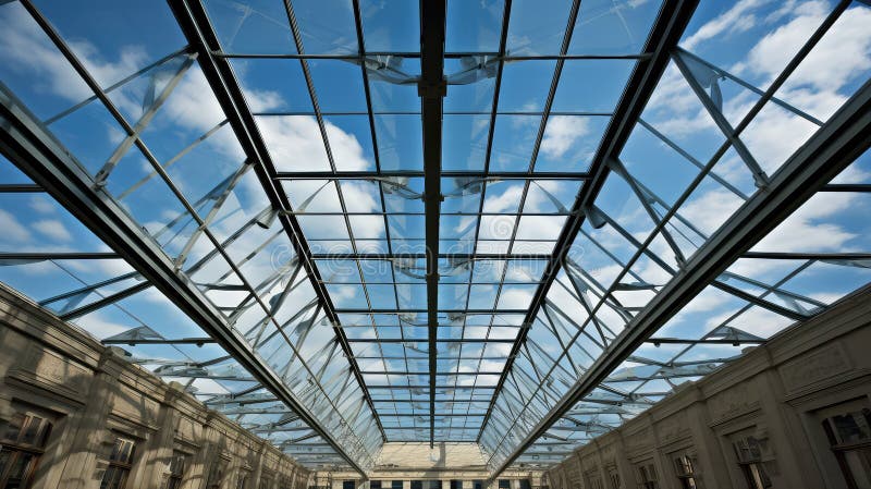 Transparency glass roof stock illustration. Illustration of ambiance ...