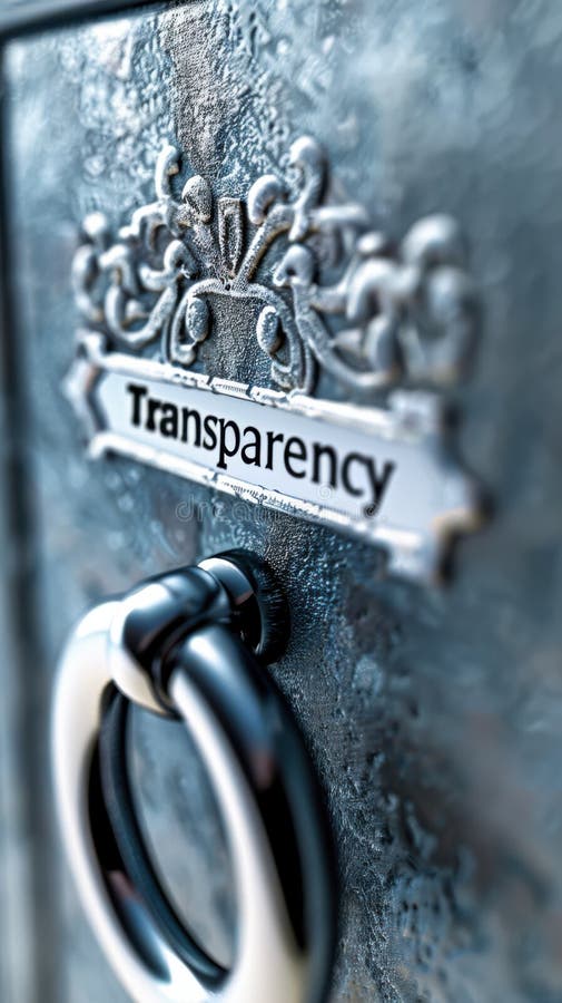 Transparency Sign on Ornate Metal Surface, Emphasizing Clarity and ...
