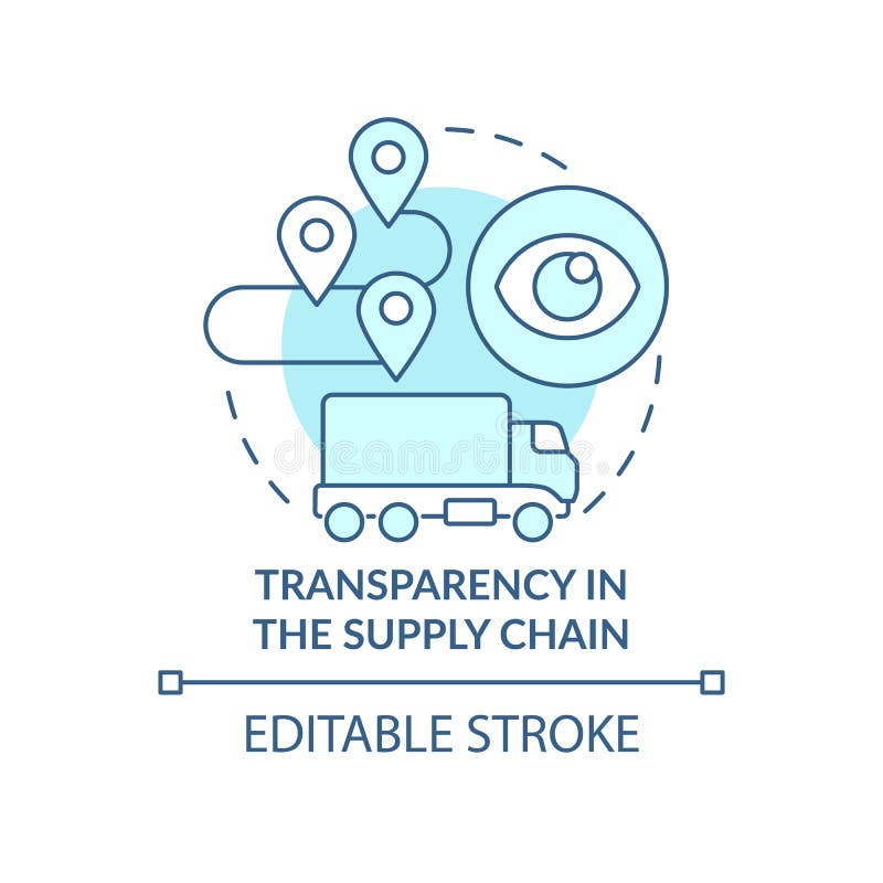 Transparency in Supply Chain Turquoise Concept Icon Stock Vector ...