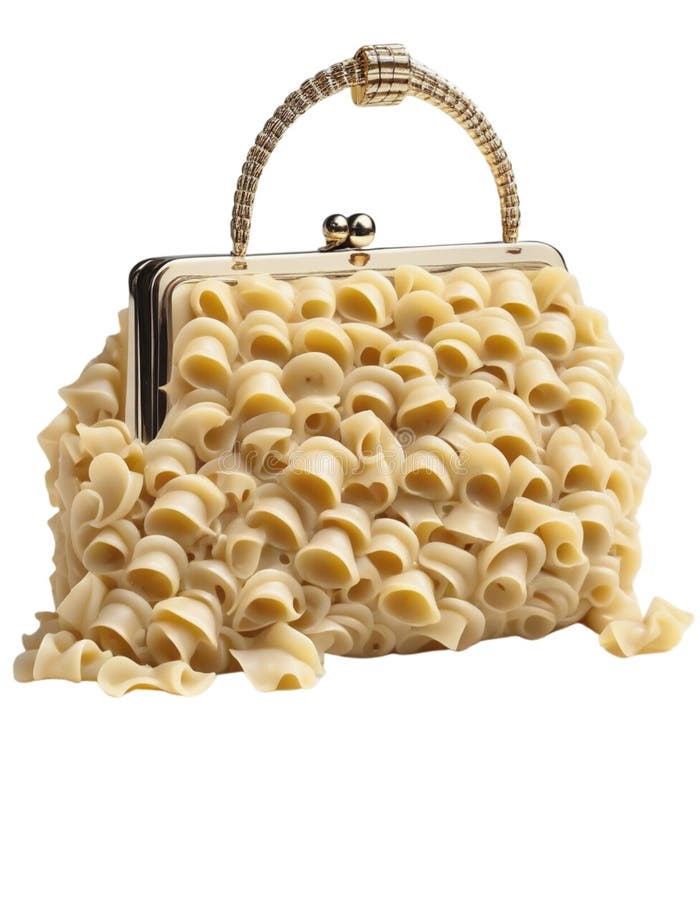 Natural Design Image with Pasta Woman Purse on a White Background ...