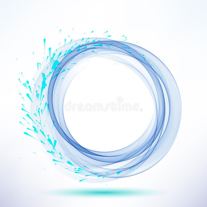 Transparent Abstract Blue Circle Wave with Splash Effect. Design ...