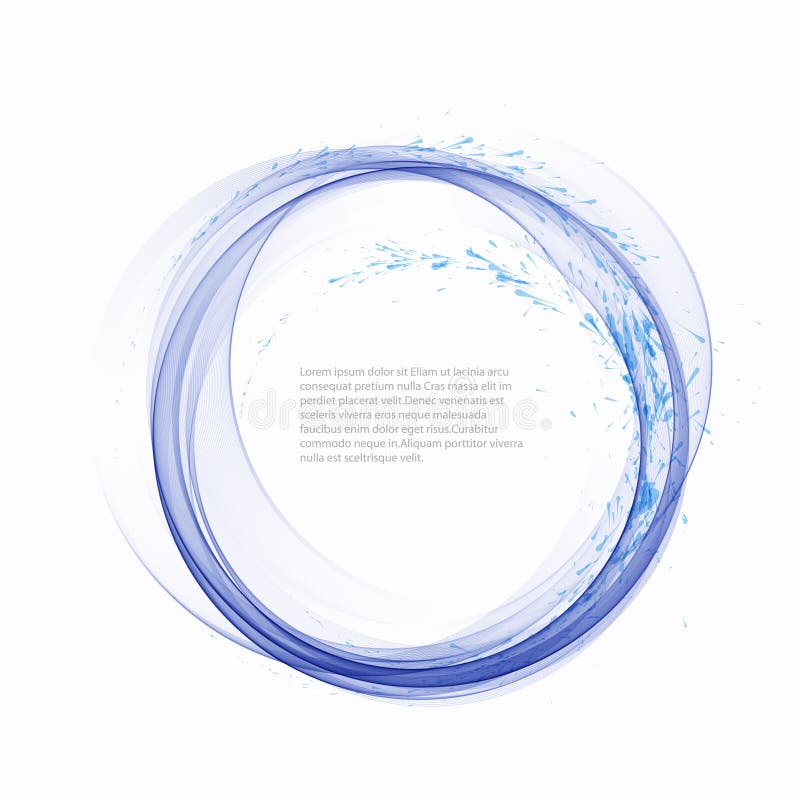 Transparent Abstract Blue Circle Wave with Splash Effect. Design ...