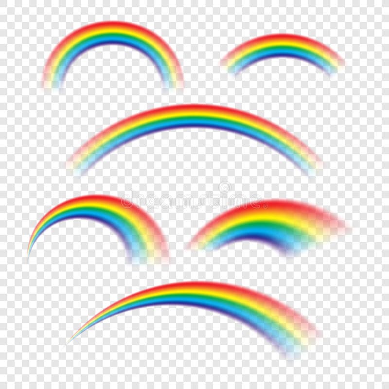 Transparent Abstract Rainbow Collection in Different Shapes Vector ...