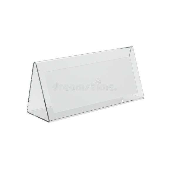 Transparent Acrylic Display Stand Triangle Shape Sign Holder on White ...