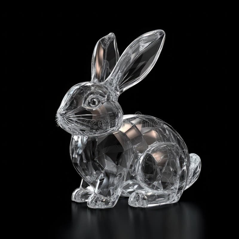 Transparent Acrylic Easter Bunny Figurine Stock Photo - Image of ...