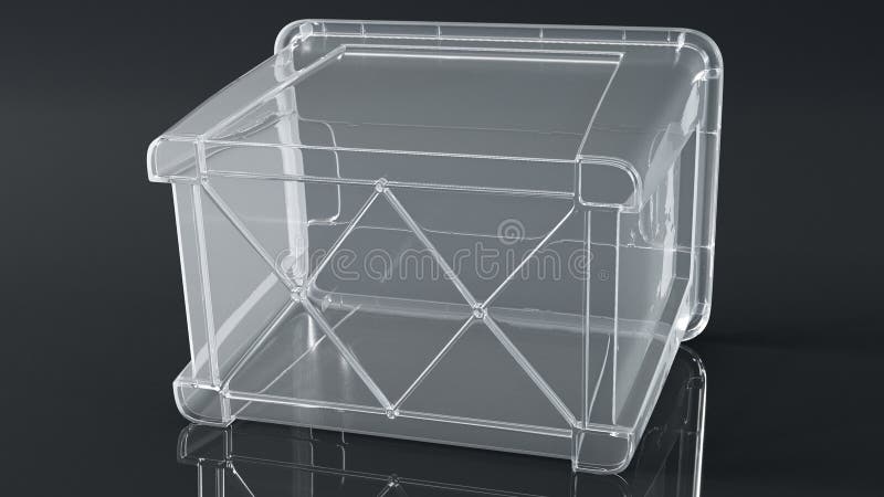Transparent Acrylic Storage Box Reinforced Corners Stock Image - Image ...