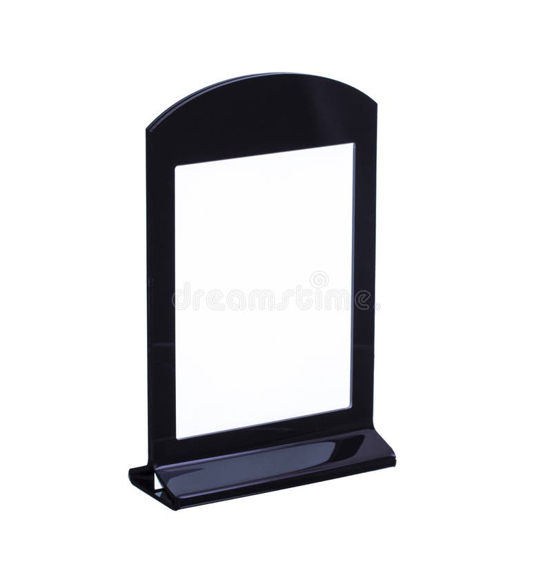 Transparent Acrylic Table Stand Display for Menu Isolated, White ...