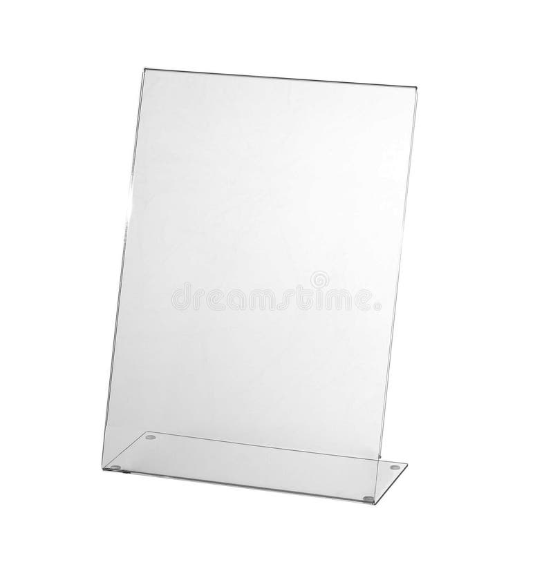 Transparent Acrylic Table Stand Display for Menu Isolated, White ...