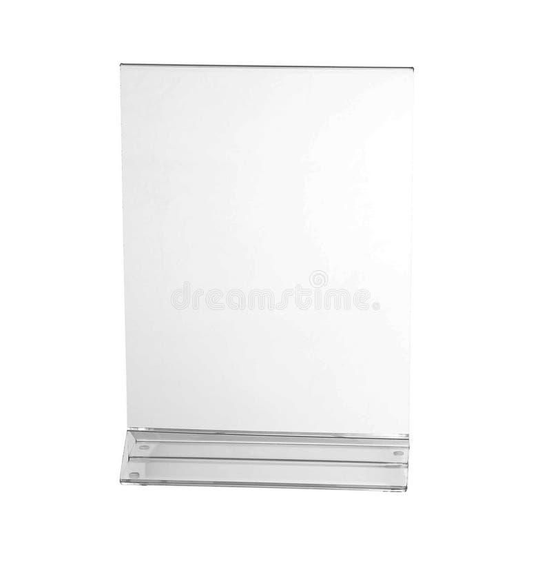 Transparent Acrylic Table Stand Display for Menu Isolated, White ...