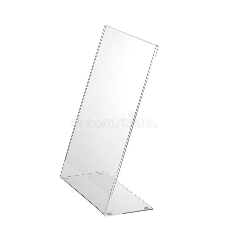 Transparent Acrylic Table Stand Display for Menu Isolated, White ...