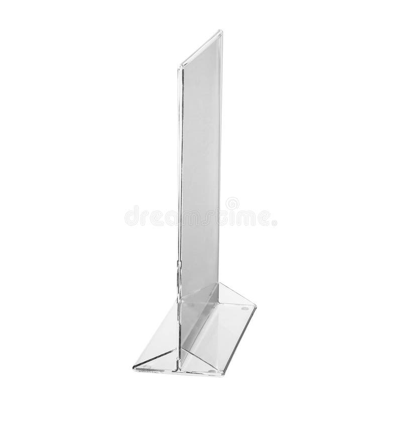 Transparent Acrylic Table Stand Display for Menu Isolated, White ...