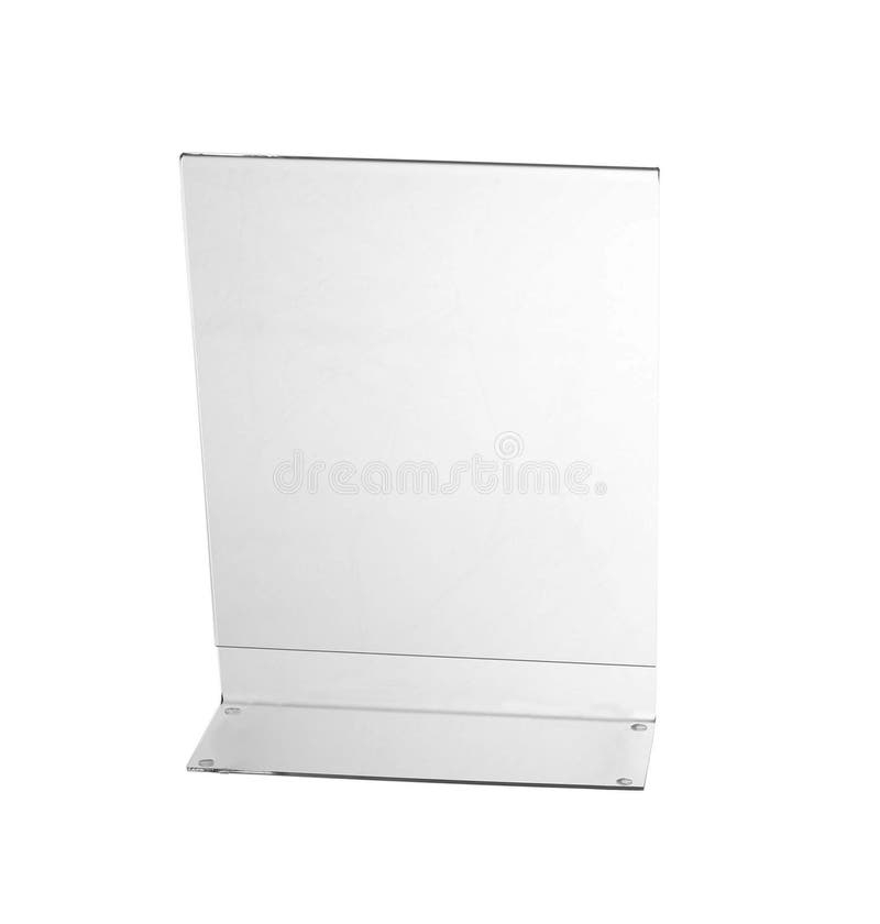 Transparent Acrylic Table Stand Display for Menu Isolated, White ...
