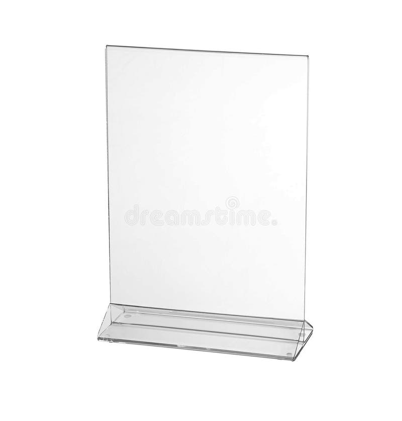 Transparent Acrylic Table Stand Display for Menu Isolated, White ...