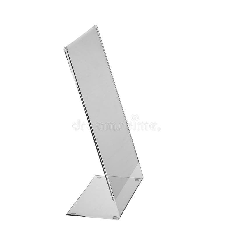 Transparent Acrylic Table Stand Display for Menu Isolated, White ...