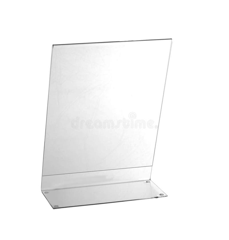 Transparent Acrylic Table Stand Display for Menu Isolated, White ...