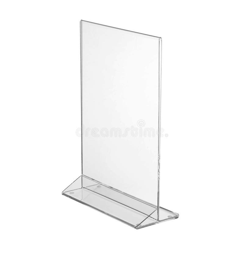 Transparent Acrylic Table Stand Display for Menu Isolated, White ...