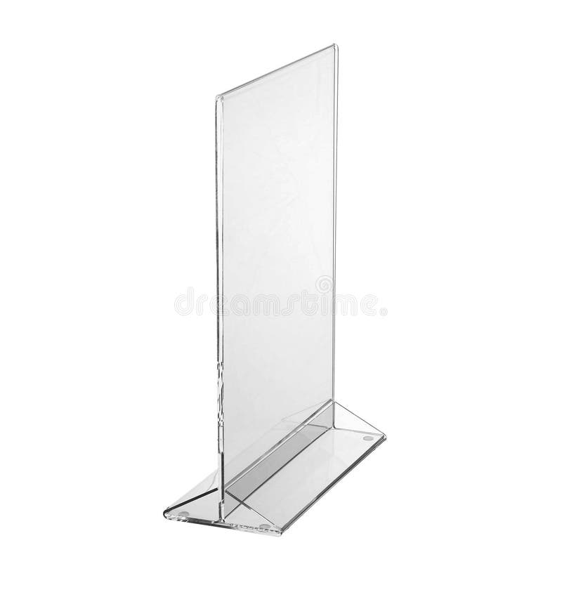 Transparent Acrylic Table Stand Display for Menu Isolated, White ...