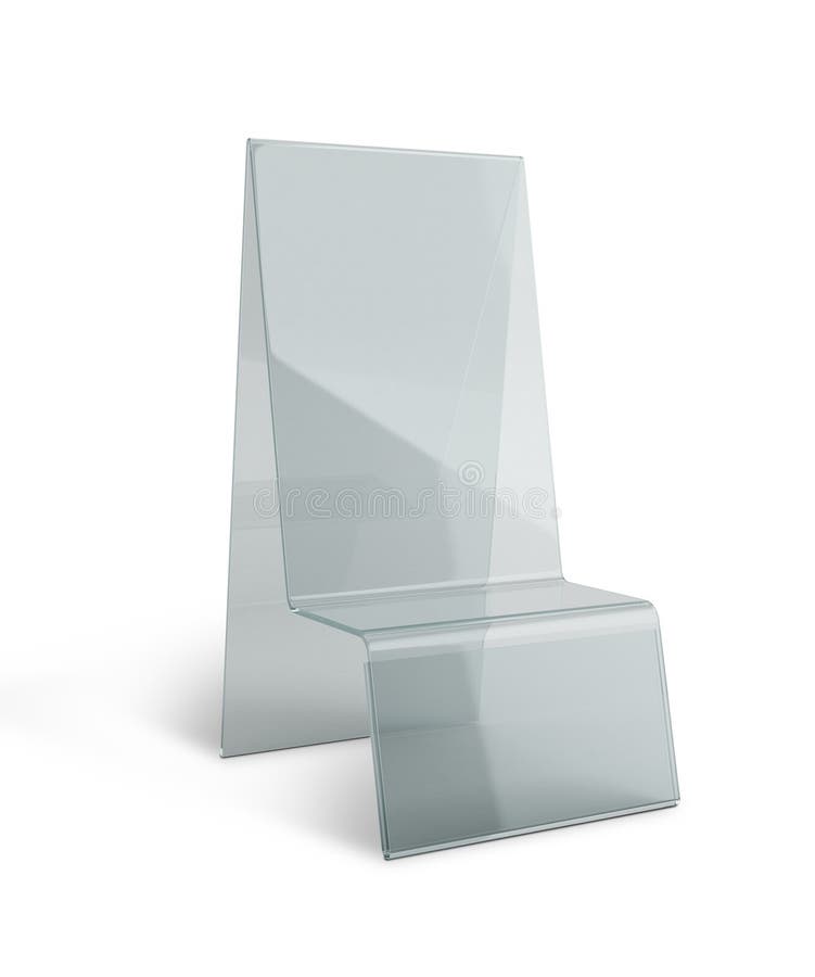3D Render Acrylic Clear Menu Holder Triangle Base Stock Illustration ...