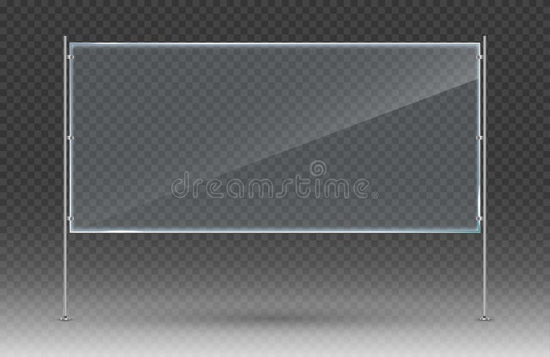 Transparent Advertising Banner. Rectangular Banner with Metal ...