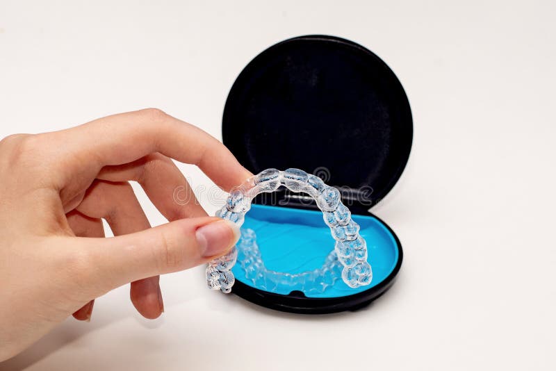 Transparent Aligners and Storage Case. Invisible Braces. Clear Teeth ...
