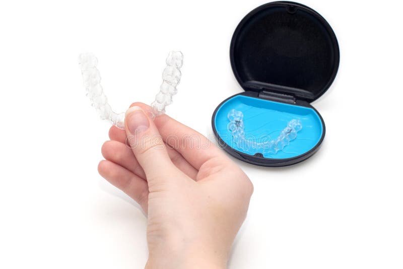 Transparent Aligners and Storage Case. Invisible Braces. Clear Teeth ...