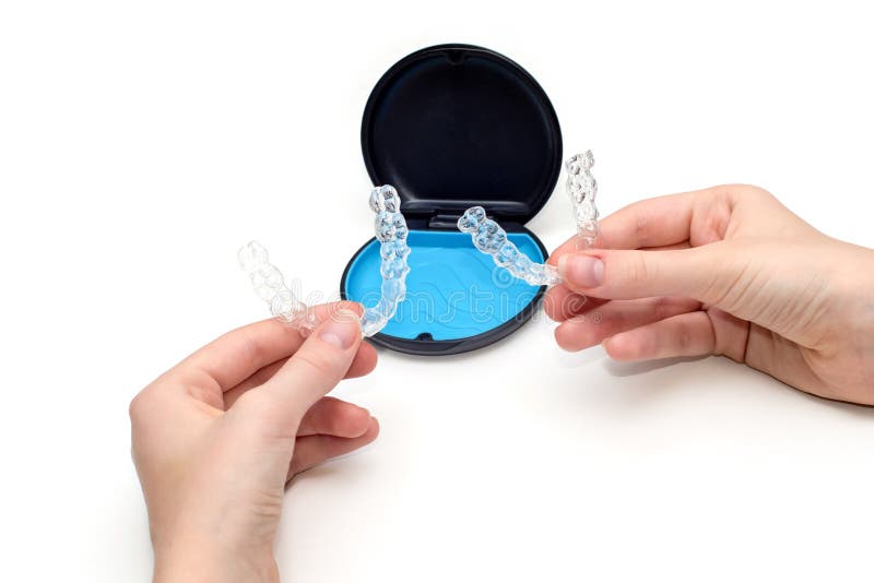 Transparent Aligners and Storage Case. Invisible Braces. Clear Teeth ...